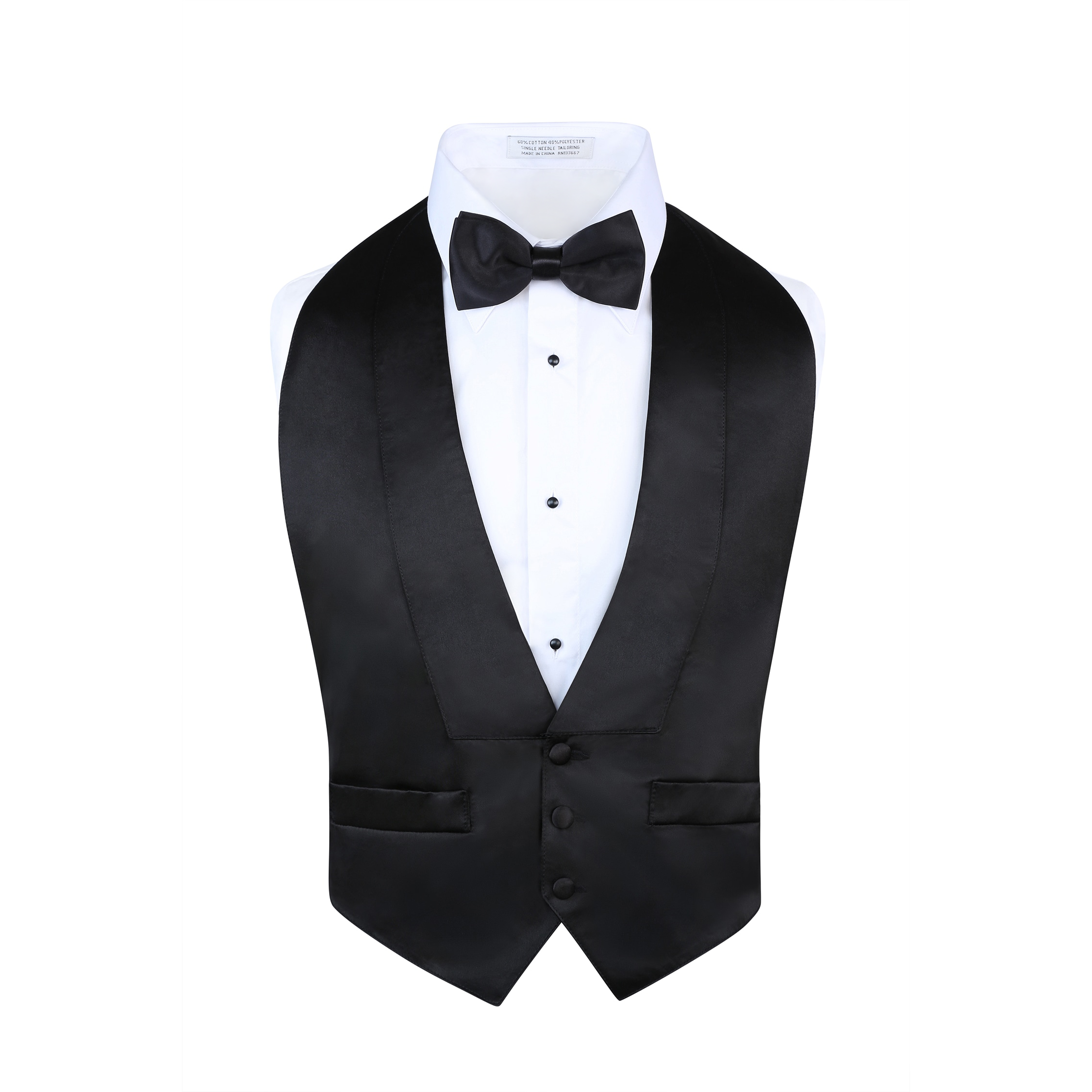 Mens Backless Black Tuxedo Vest and Tie – TuxedoVests