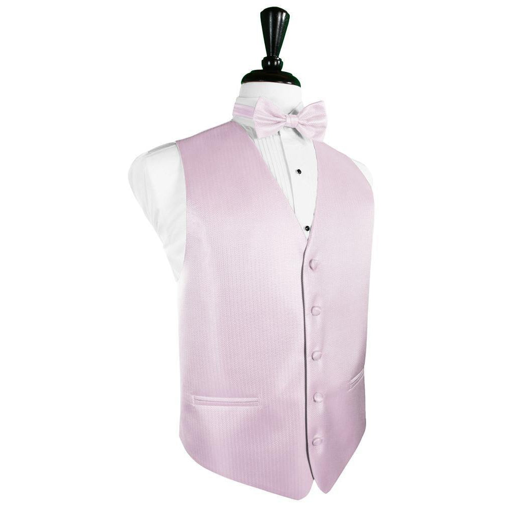 Mens Light Pink Herringbone Tuxedo Vest and Tie – TuxedoVests